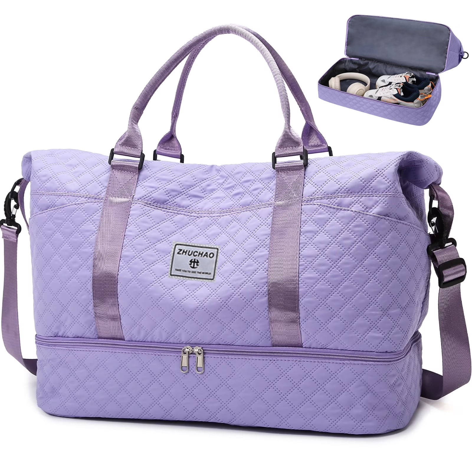 Adyehh Travel Duffel Bag, Weekender Bags for Women, Overnight Gym Carry ...