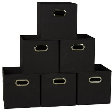 Mainstays Collapsible Cube Fabric Storage Bins (10.5" x 10.5"), 6 Pack ...