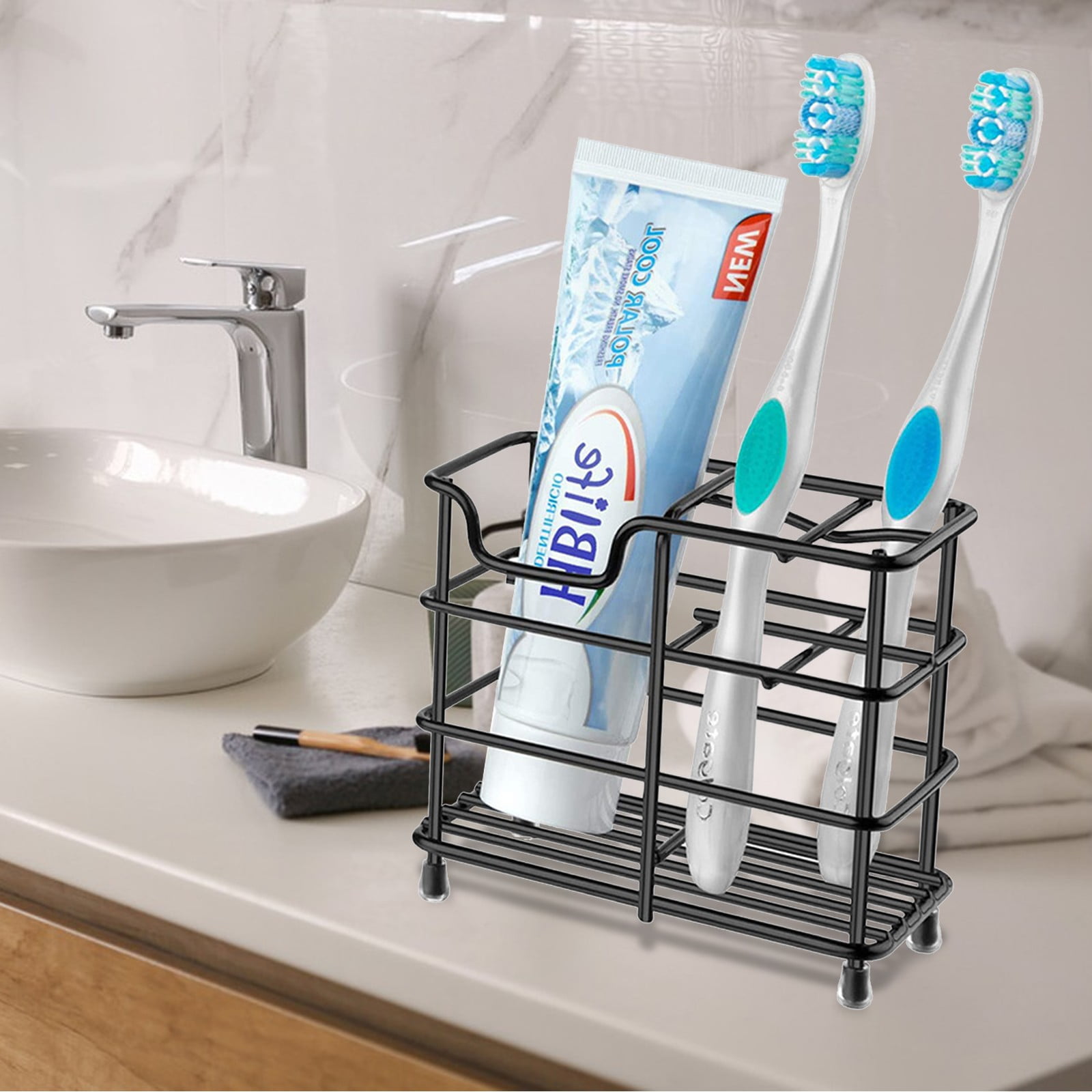 Adzgya Stainless Steel Bathroom Toothbrush Holder Toothpaste Holder ...