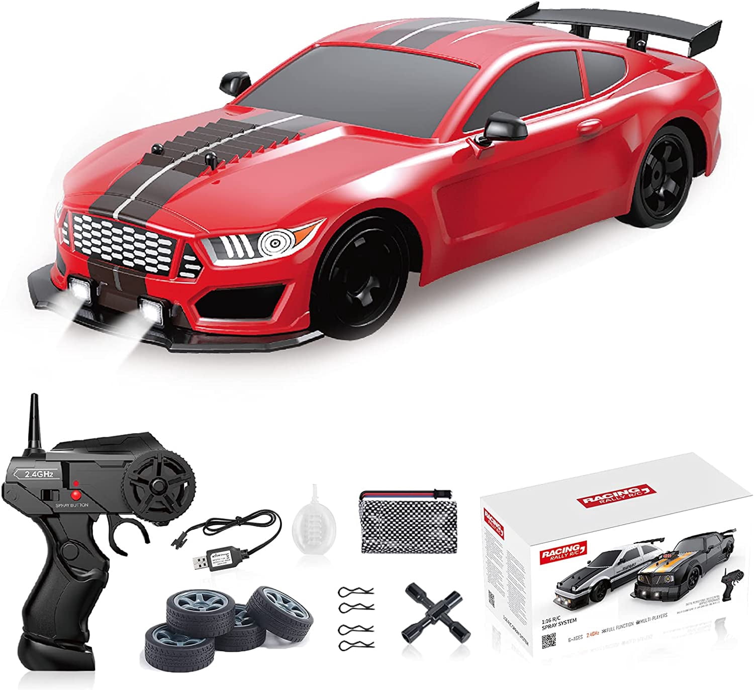 Ae86 remote control car jdm racing vehicle toys for children 1:16 4wd 2 ...