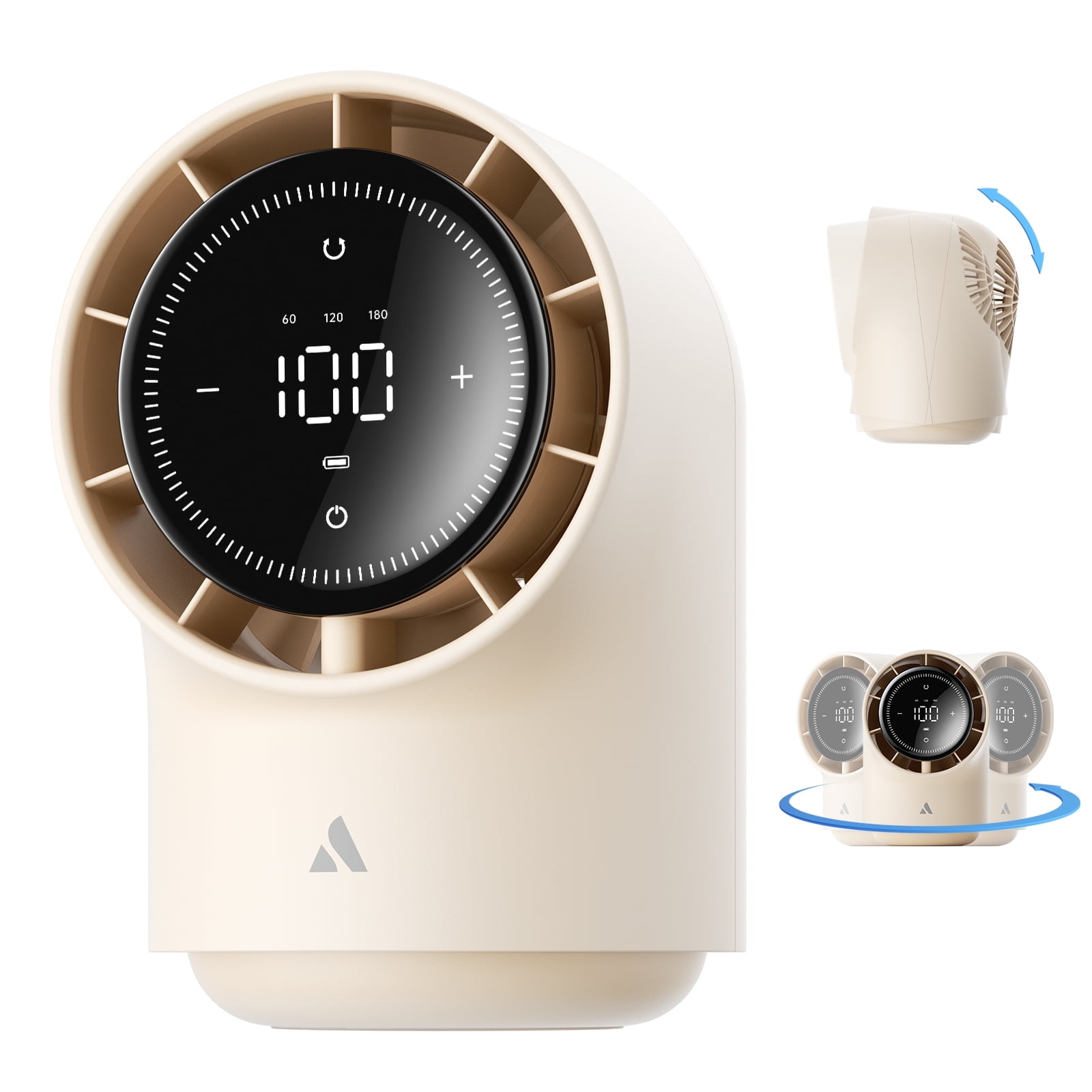 Aecooly Touch Control Desk Fan - 100 Speeds, 8000mAh Battery, 3 Oscillation Angles, Quiet ...