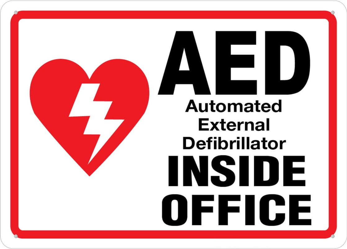 Aed Inside Office Sign 12X8 Inches Metal Aluminum Signs, Weather ...