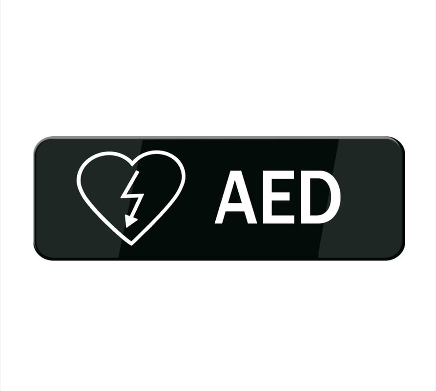 Aed Sign: Easy To Mount Informative Plastic Sign With Symbols 10"X3 ...
