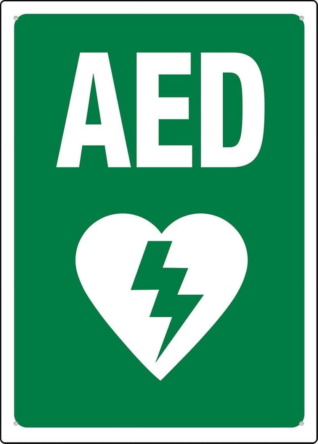 Aed Sign Green and White Signs Outdoor, Uv Printed Aluminum ...