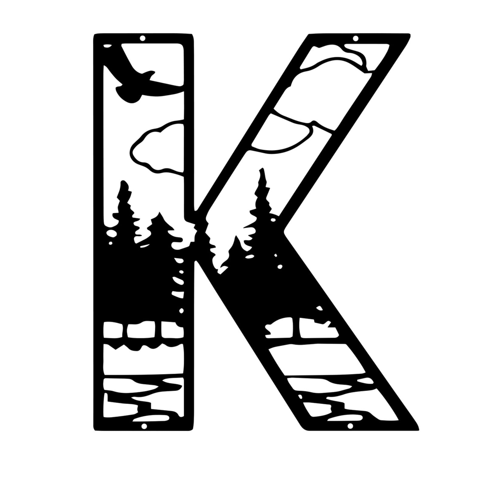 Aedtie Wall Decor Metal Letter Outdoor Monogram Wall Decor Nature Wall ...