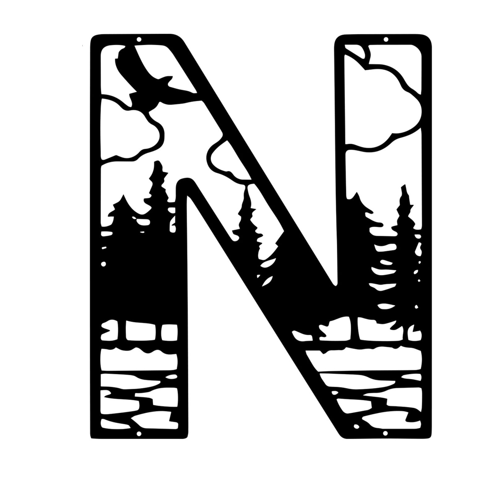 Aedtie Wall Decor Metal Letter Outdoor Monogram Wall Decor Nature Wall ...