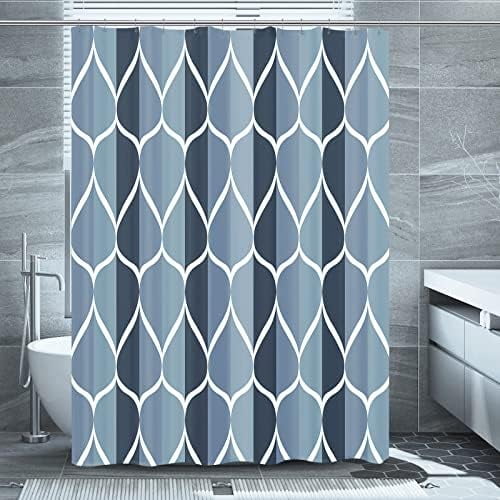 Aegean Blue Fabric Bath Shower Curtain,Waterproof Design and Polyester ...