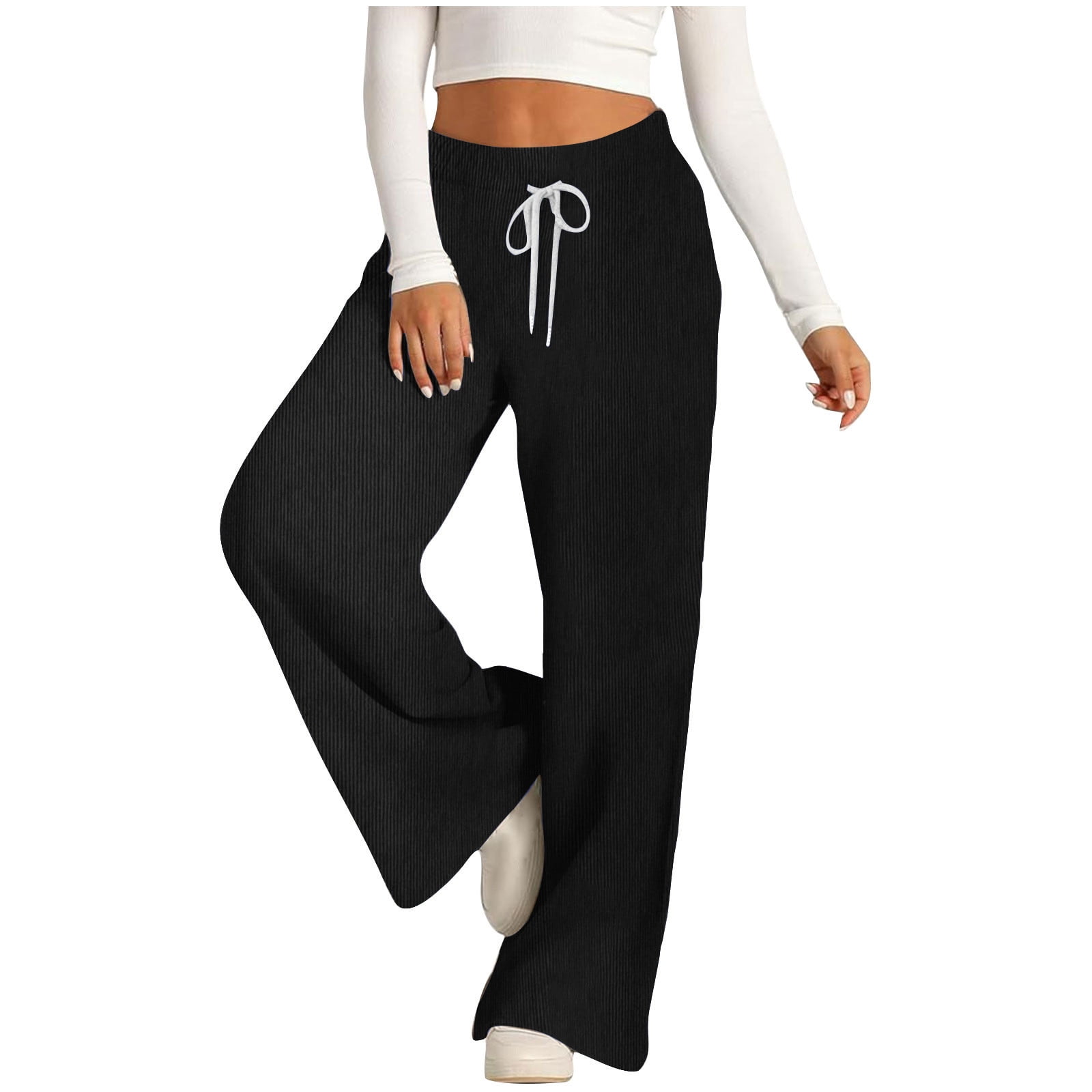 Aeguzox Hiking Pants Women Solid Color Corduroy Wide Leg with ...