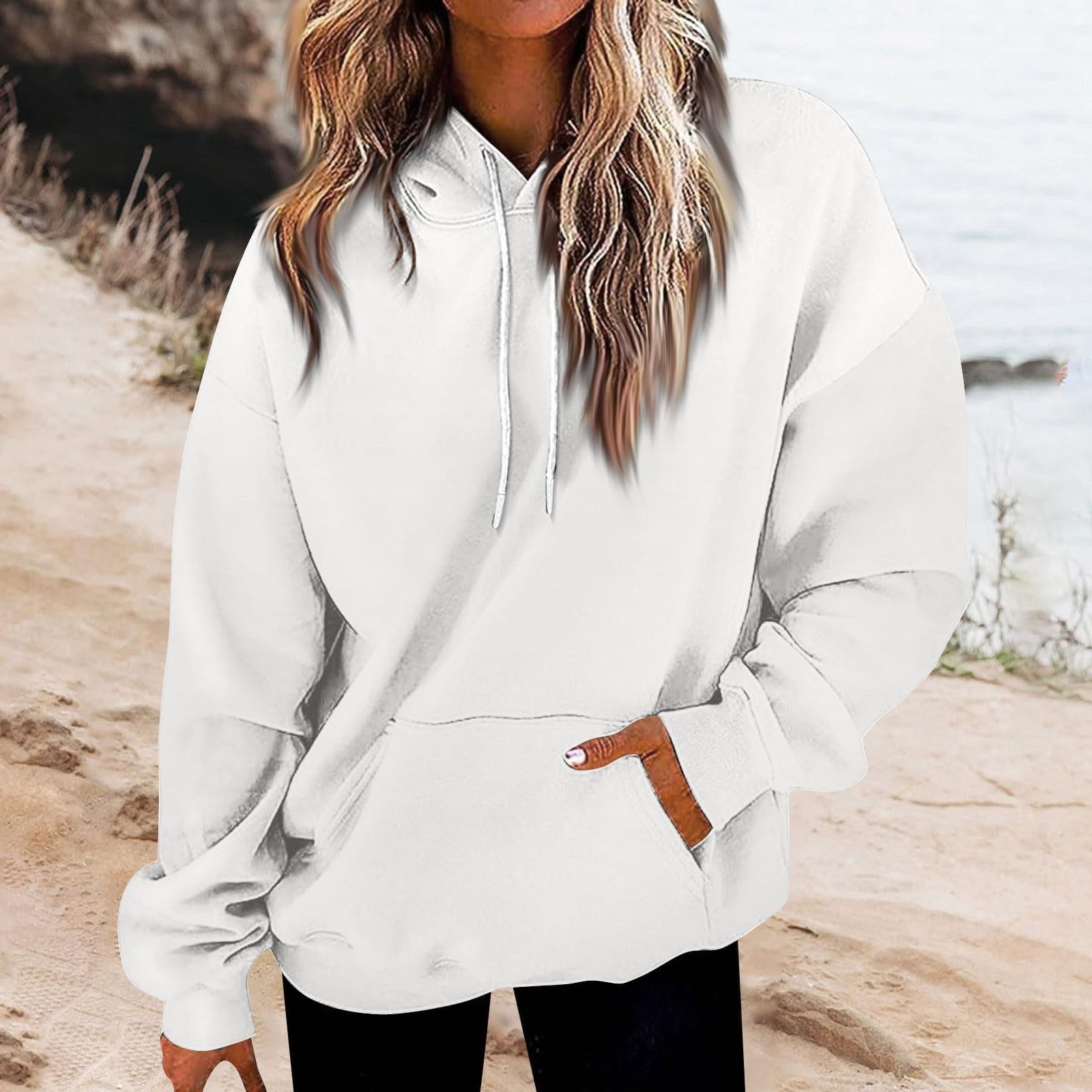 Aeguzox Hoodies for Women Hooded Long Sleeve Relaxed Daily Wearable ...
