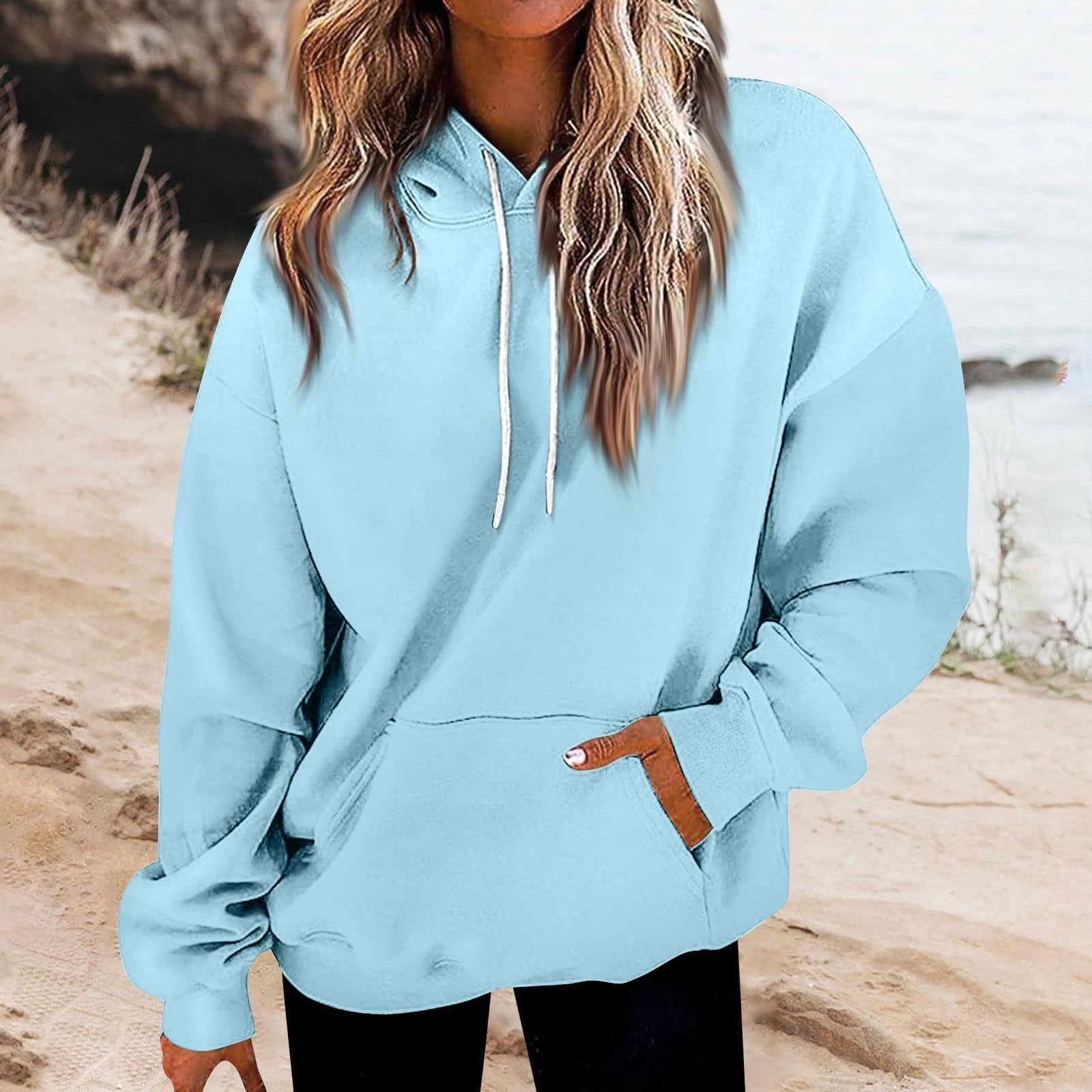Aeguzox Hoodies for Women Hooded Long Sleeve Relaxed Daily Wearable ...