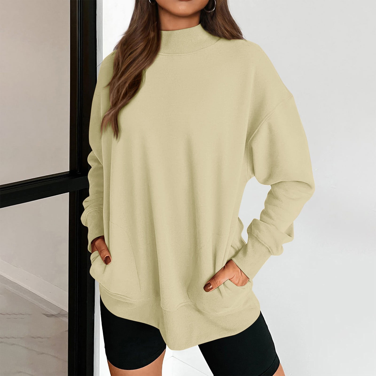 Aeguzox Hoodies for Women Lightweight Daily Activities Mock Neck with ...