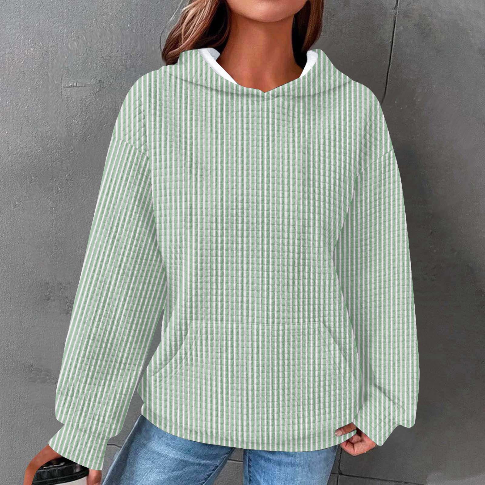 Aeguzox Hoodies for Women Relaxed Seasonal Transition Waffle Hooded ...