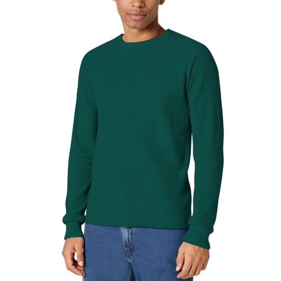 Aeguzox Long Sleeve Shirts for Men Raglan Shoulder Vertical Rib Texture ...