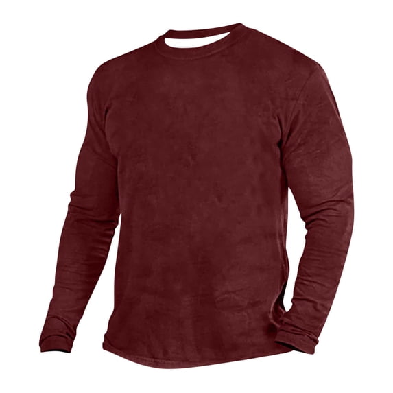 Aeguzox Long Sleeve Shirts for Men Subtle Blended Marble Pattern Crew ...
