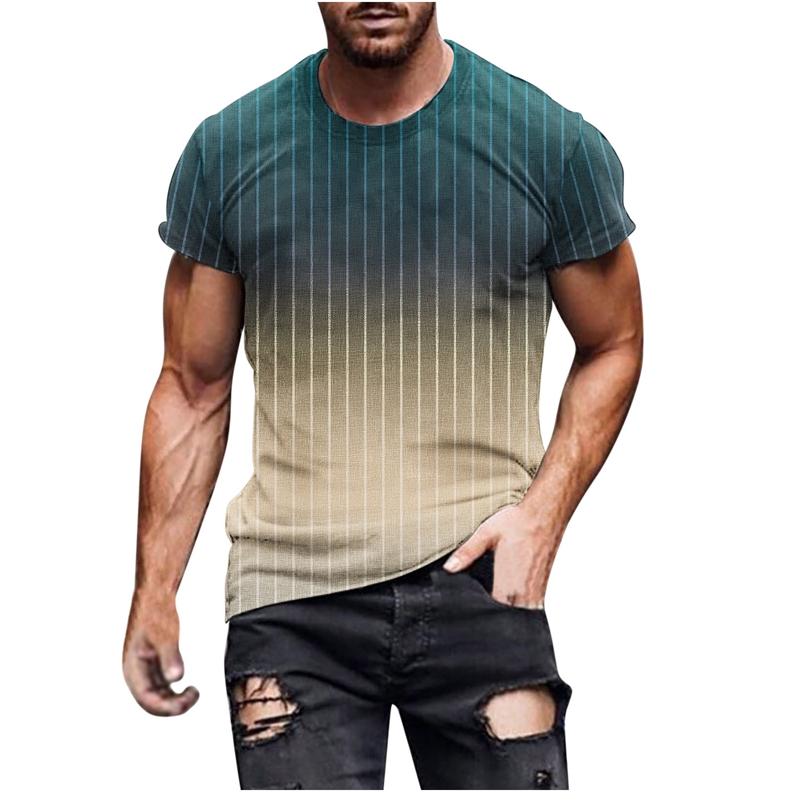 Aeguzox Men's T-shirts Dynamic Sport Print Round Neck Outdoor Style ...