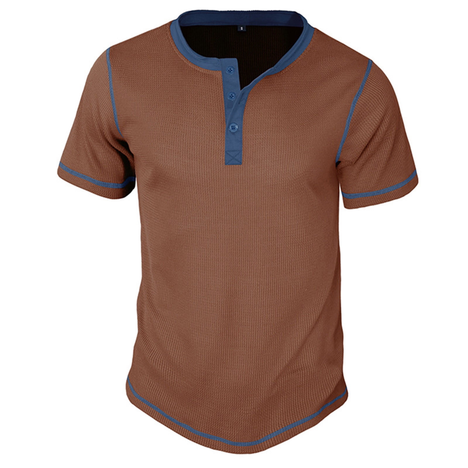 Aeguzox Men's T-shirts Fashion Button Round Neck Daily Casual Frame ...