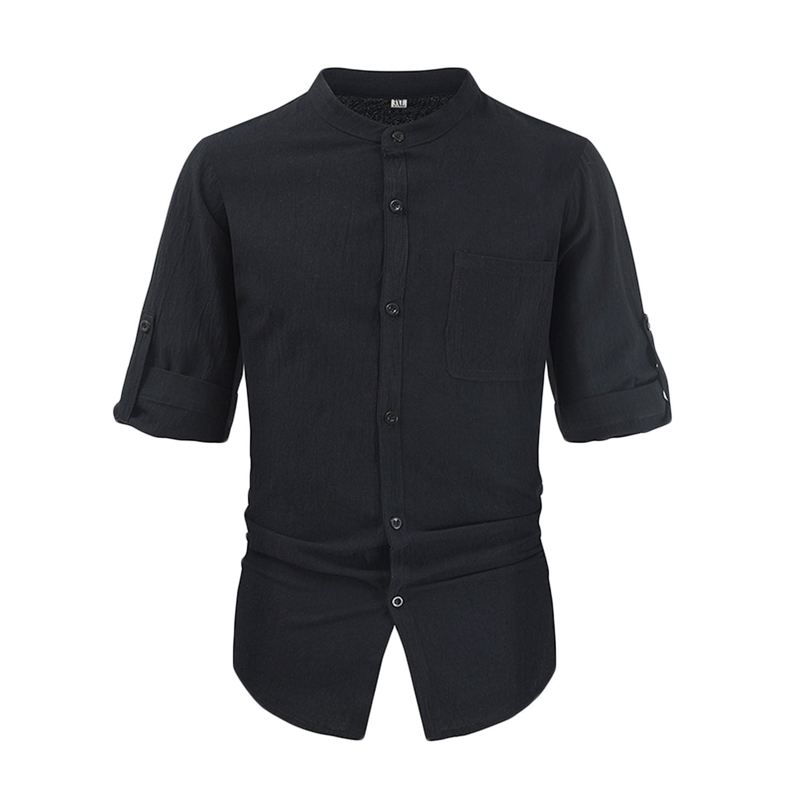 Aeguzox Mens T-shirts Mixed Print Button Turn Down Collar Fashion Frame ...