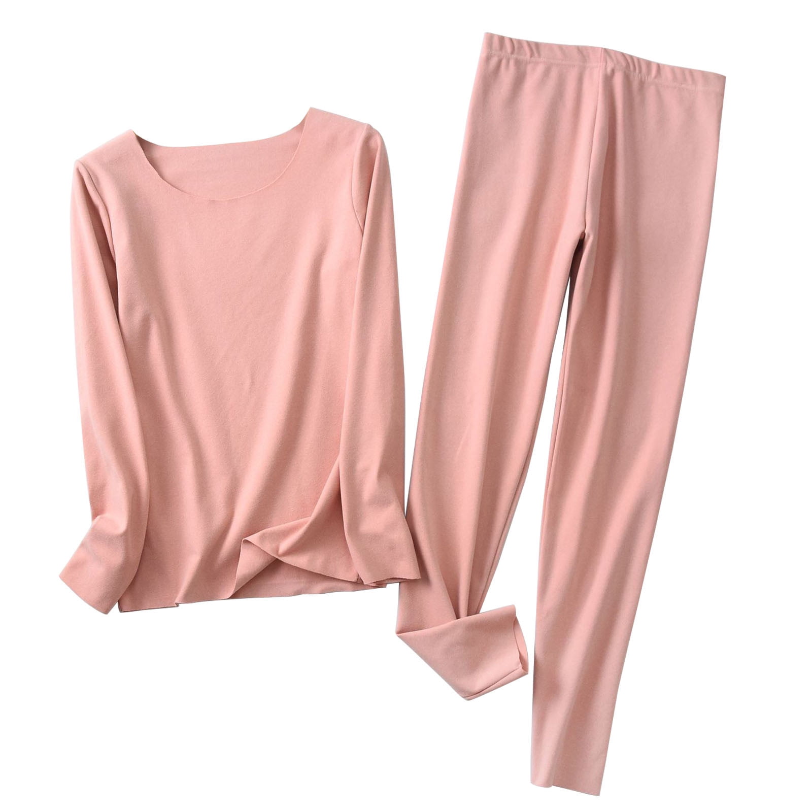 Aeguzox Pajamas for Women Set Thick Smooth Solid Color Thick Warm Long ...