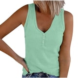 Aeguzox Tank Tops for Women Effortless Casual Ribbed Henley Collar ...