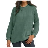 Aeguzox Women's Sweaters Comfort Oversized Cut Full Vertical Rib Roll ...