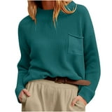 Aeguzox Women's Sweaters Loose Boxy Silhouette Allover Vertical Rib ...