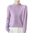 Aeguzox Women's Sweaters Ribbed Half Mock Neck Soft Fluffy Fine Knit ...
