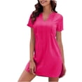 Aeguzox Womens Dresses Split-Neck Cuffed-Sleeve with Front Pleats and ...