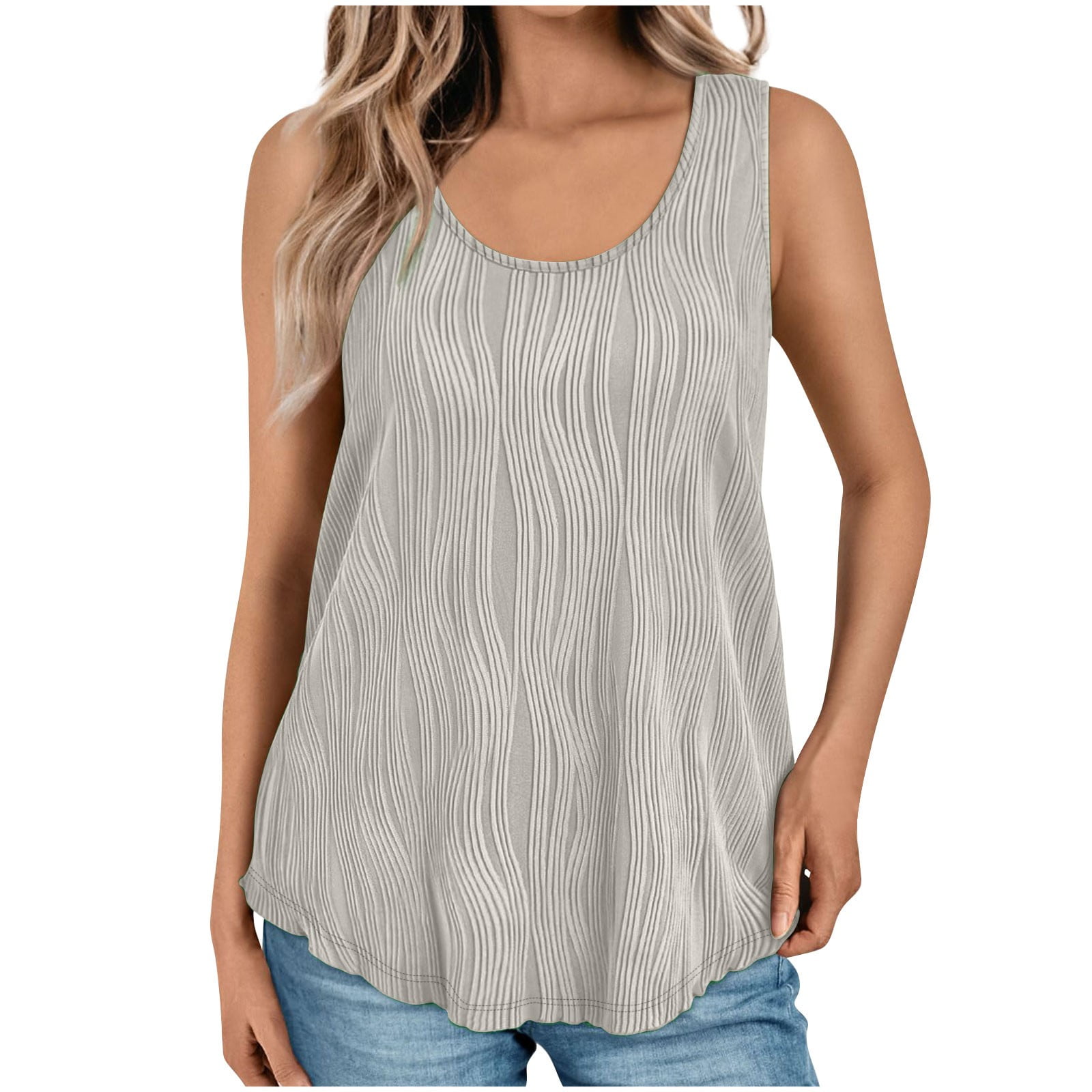 Aeguzox Womens Tank Tops U-neck 3D Water-ripple Pattern Creates ...