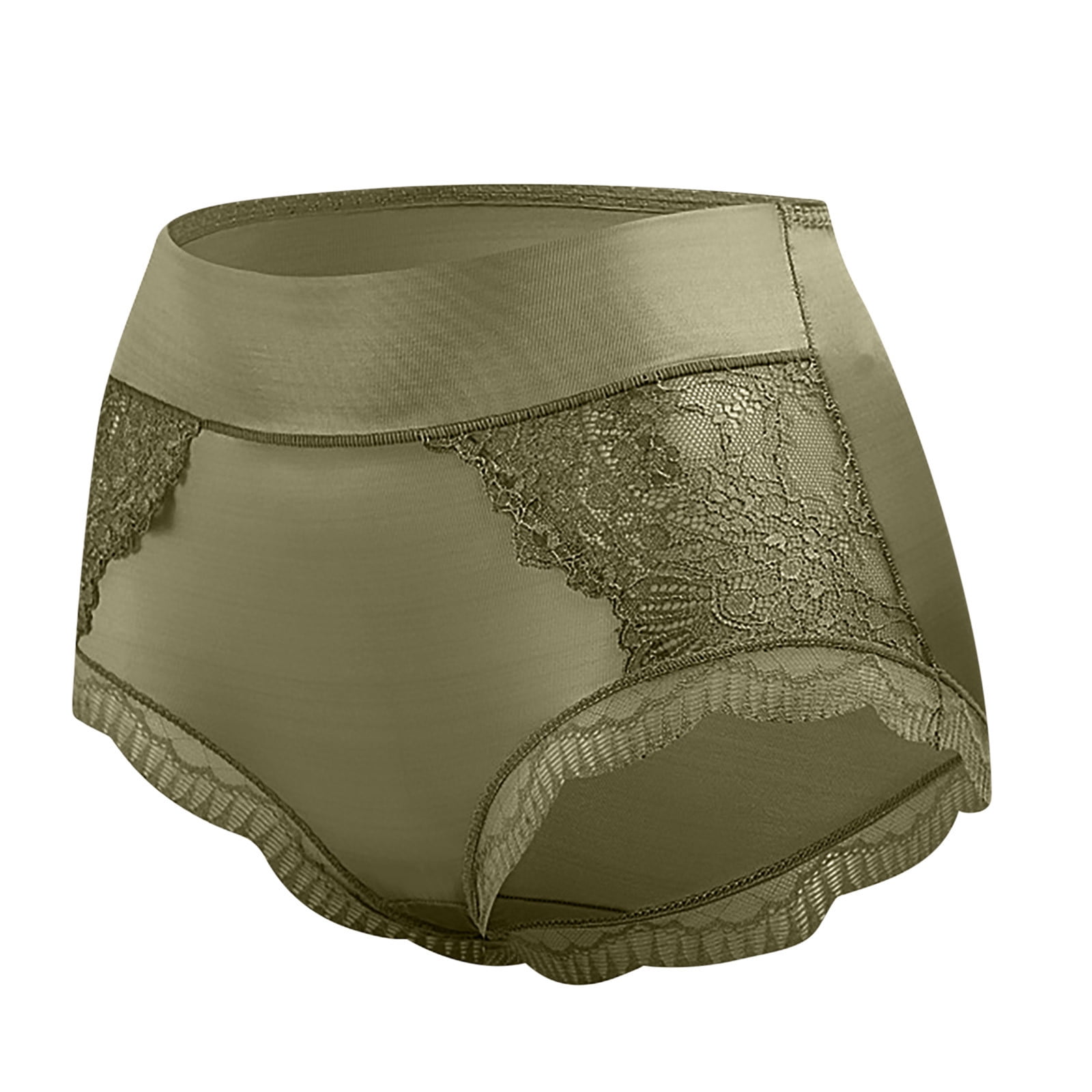 Aeguzox Womens Underwear Solid Color Lace Court Style Cotton Crotch Mid ...