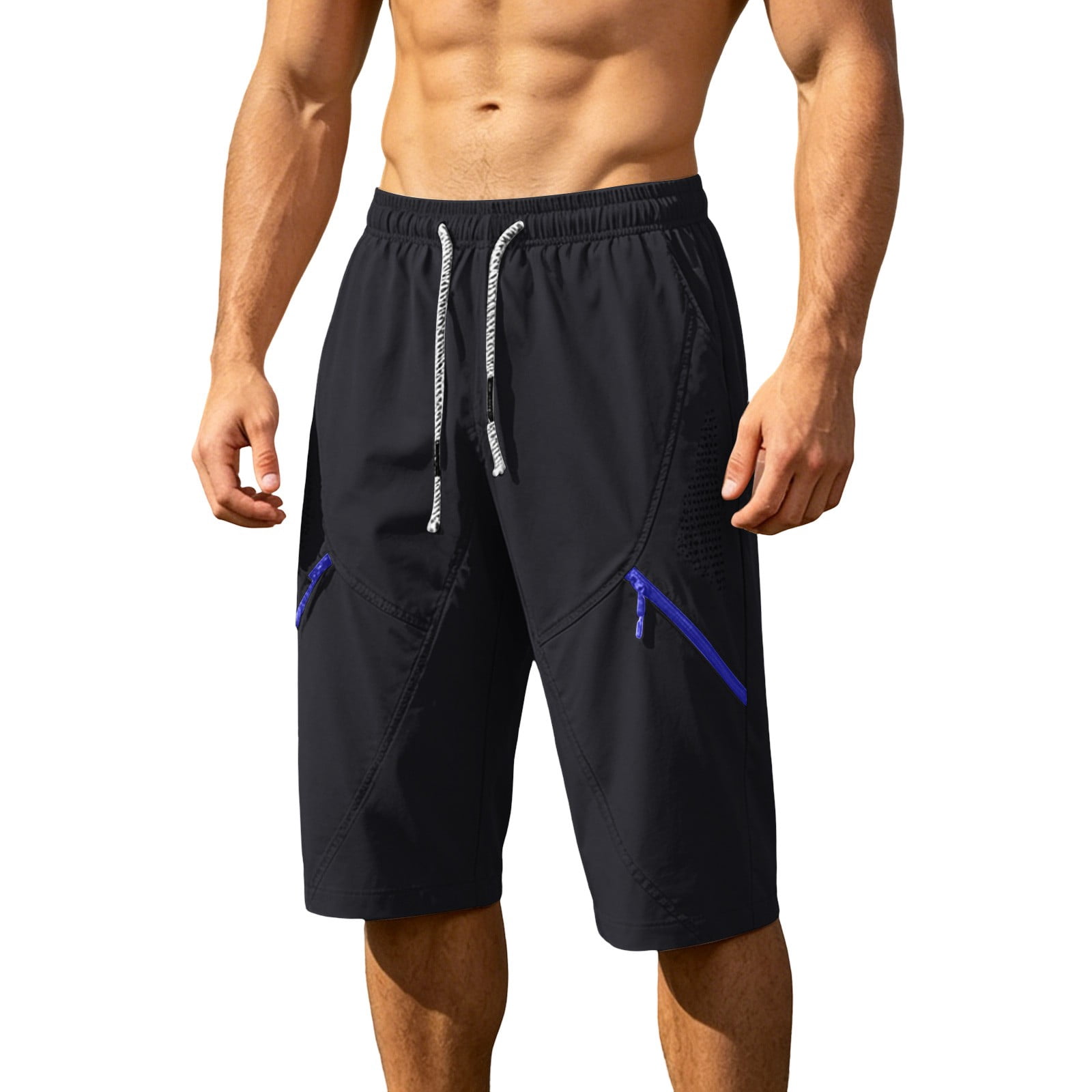 Aeguzox Work Pants for Men Ventilated Mesh Panel 3/4 Capri Cut Elastic ...