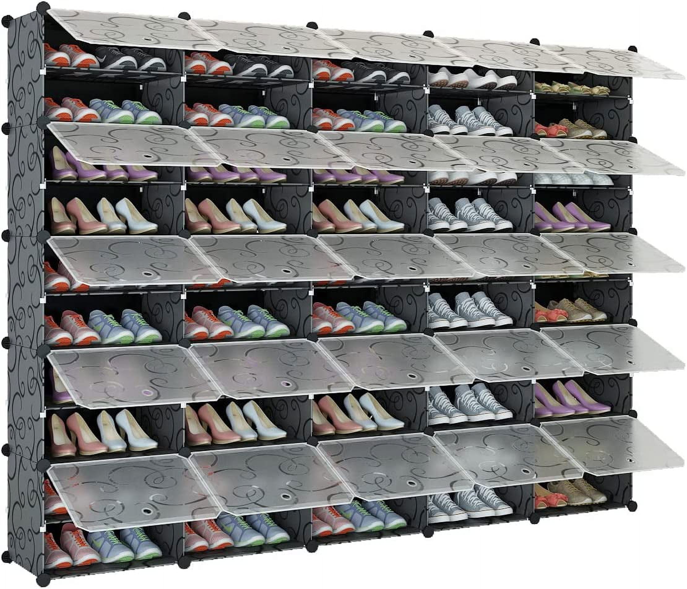 Aeitc 100 Pairs Shoe Rack Organizer Shoe Organizer Expandable Shoe ...