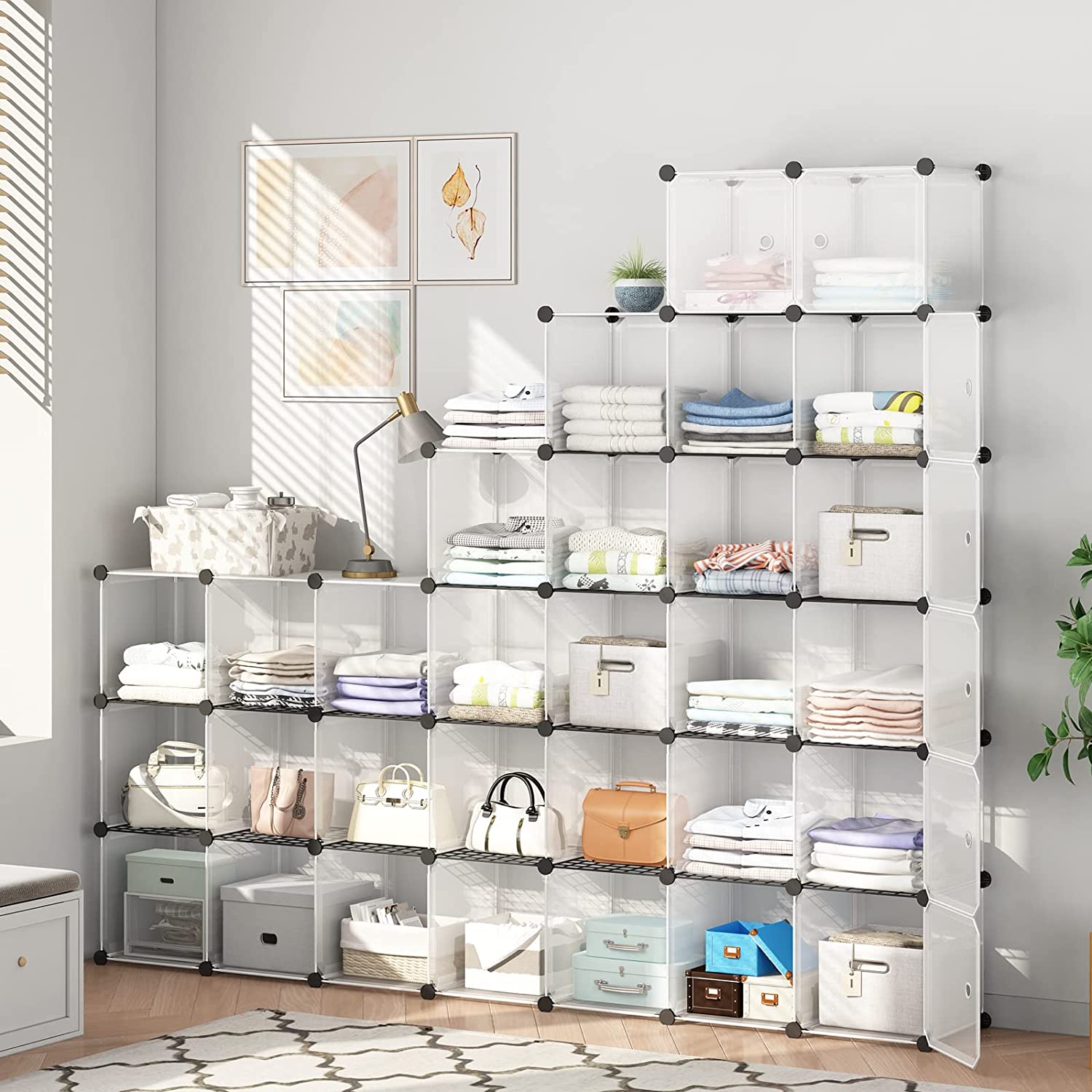 Aeitc 30 Storage Cubes- 14’’x14’’ Cube, More Sturdy (add Wire Panel ...