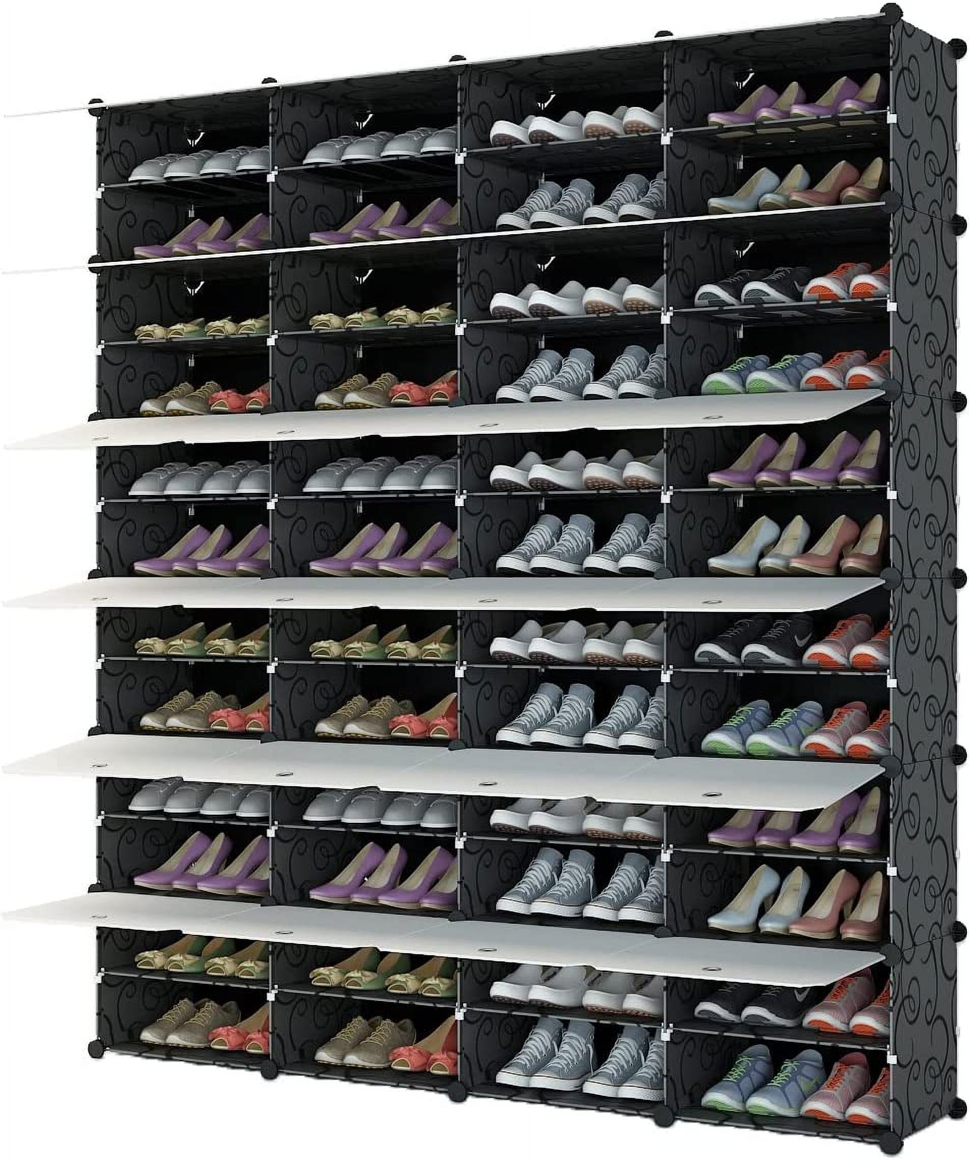 Aeitc 96 Pairs Shoe Rack Organizer Shoe Organizer Expandable Shoe ...