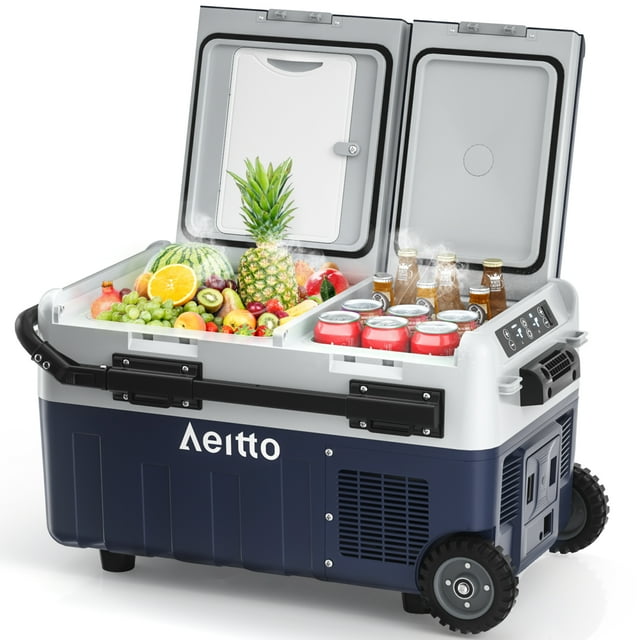 Aeitto Dual Zone Car Refrigerator for Travel & Trucks, 44 Quart ...