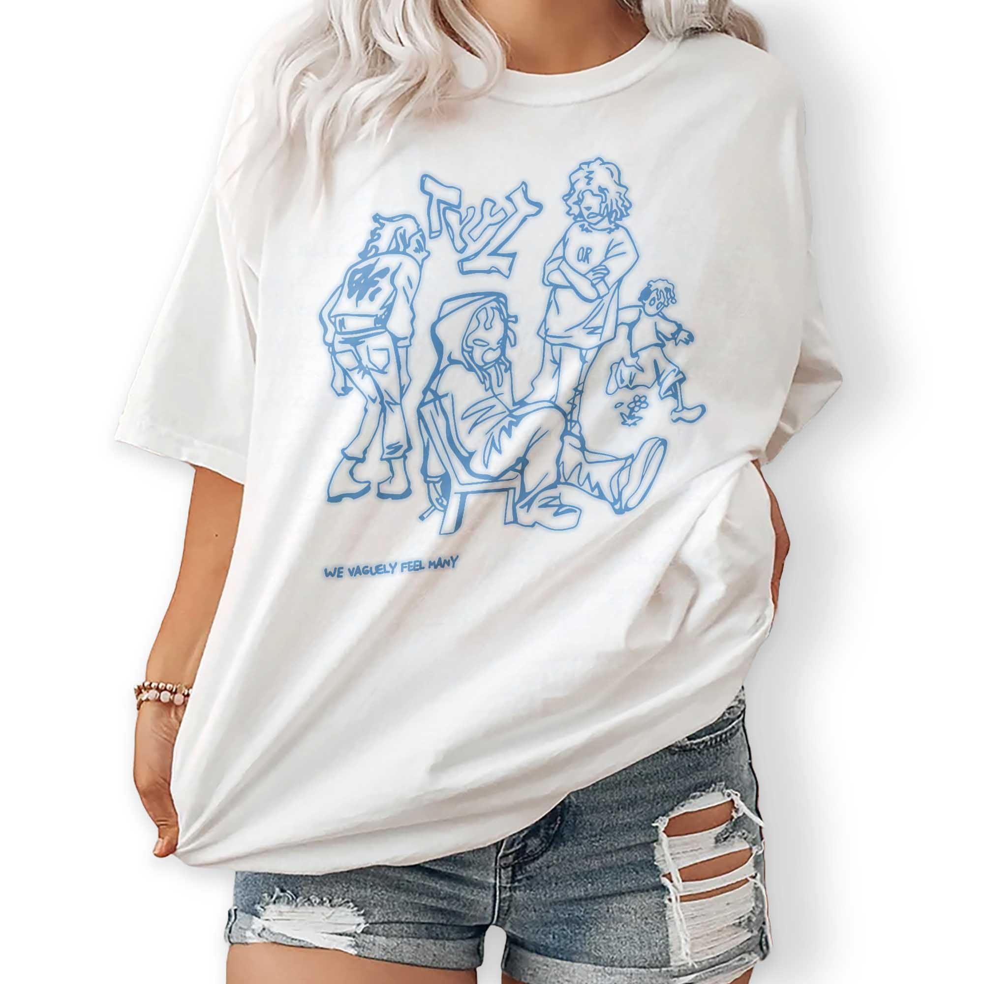 Aelfric Eden Mens Graphic Oversized Hoodie Cartoon_250_1TShirt-White ...