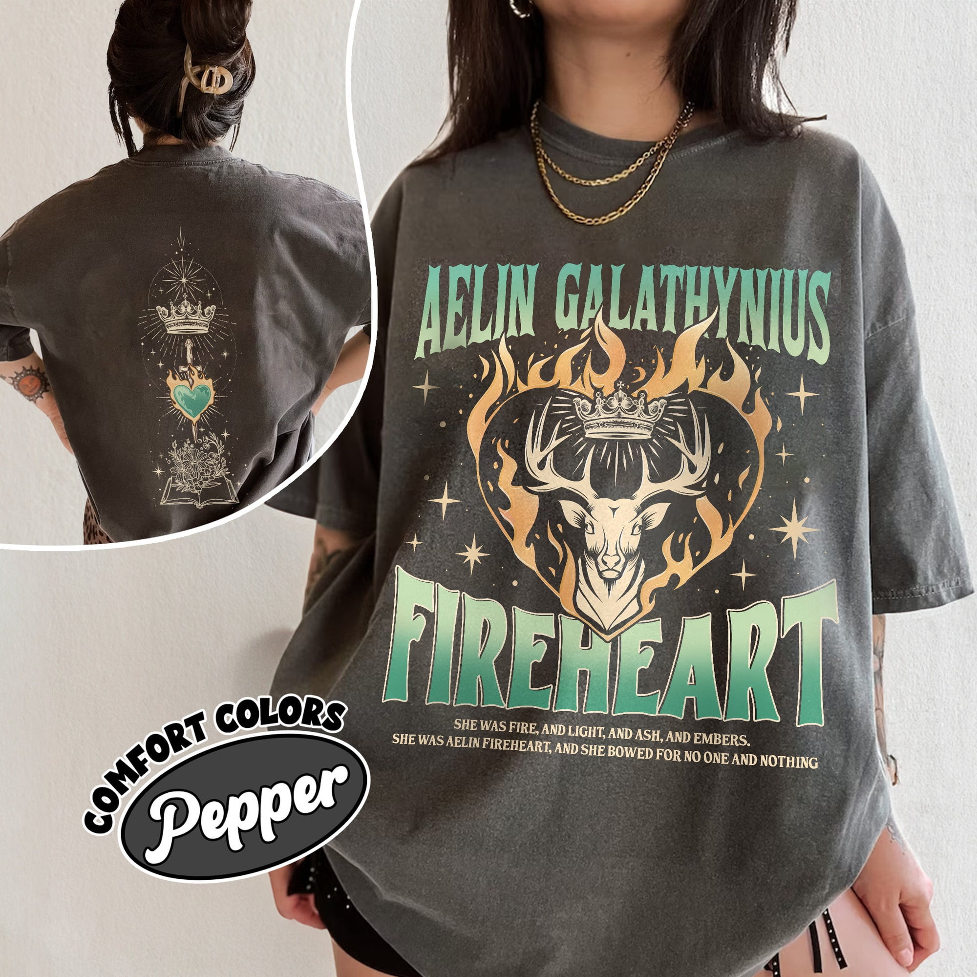Aelin Galathynius Fireheart Shirt Terrasen TOG TShirt SJM Inspire Two ...