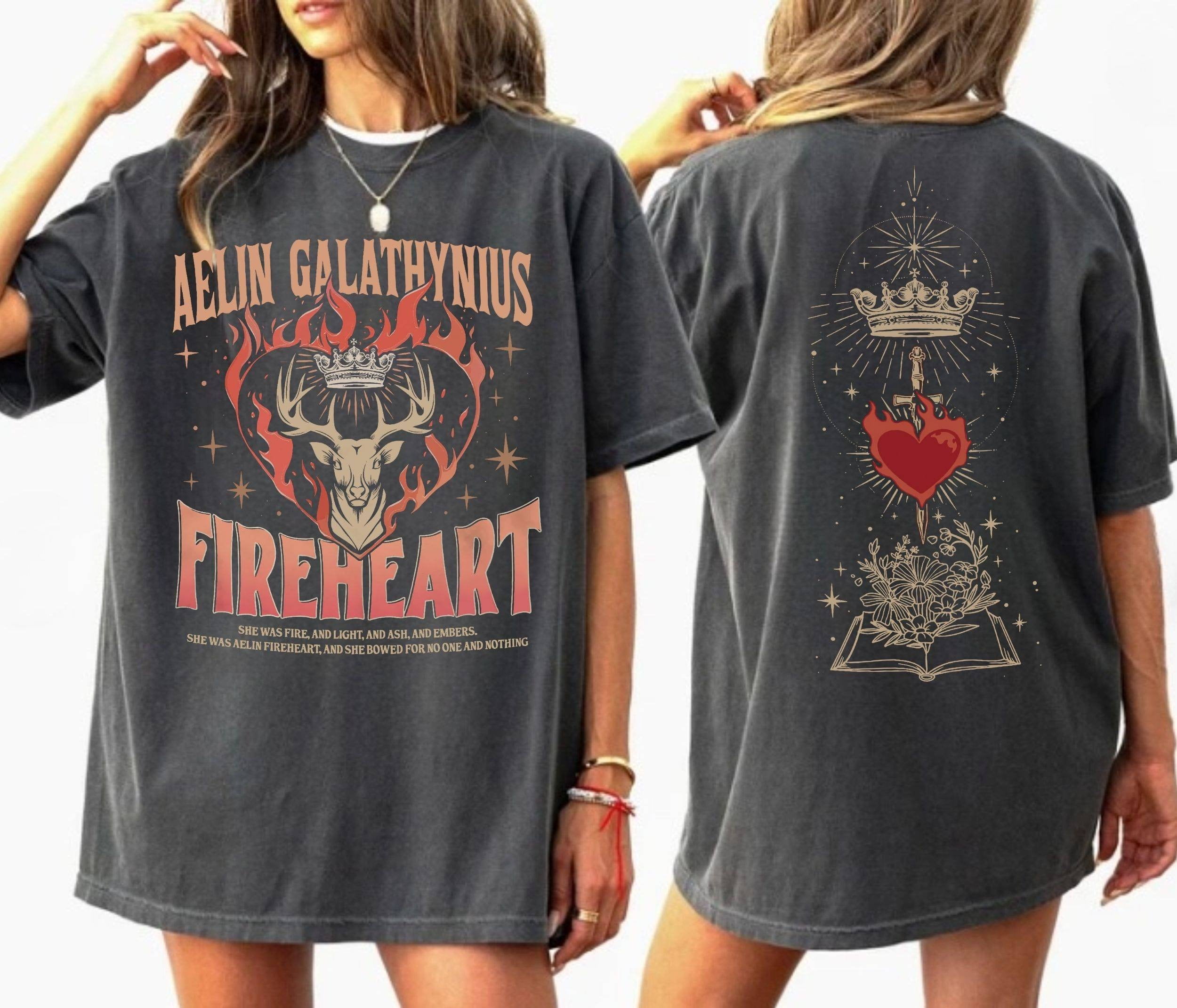 Aelin Galathynius Fireheart Shirt, Throne Of Glass Fan Double-Sided T ...