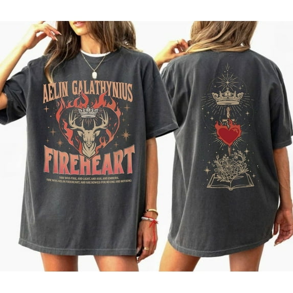 Aelin Galathynius Fireheart Shirt, Throne Of Glass Fan Double-Sided T ...