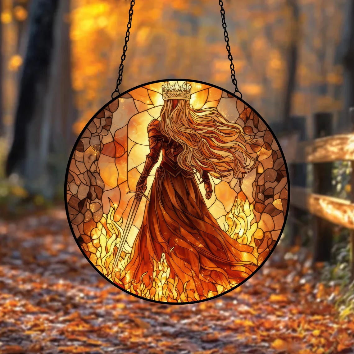 Aelin Throne of Glass Suncatcher, Fireheart Window Art, Book Lover ...