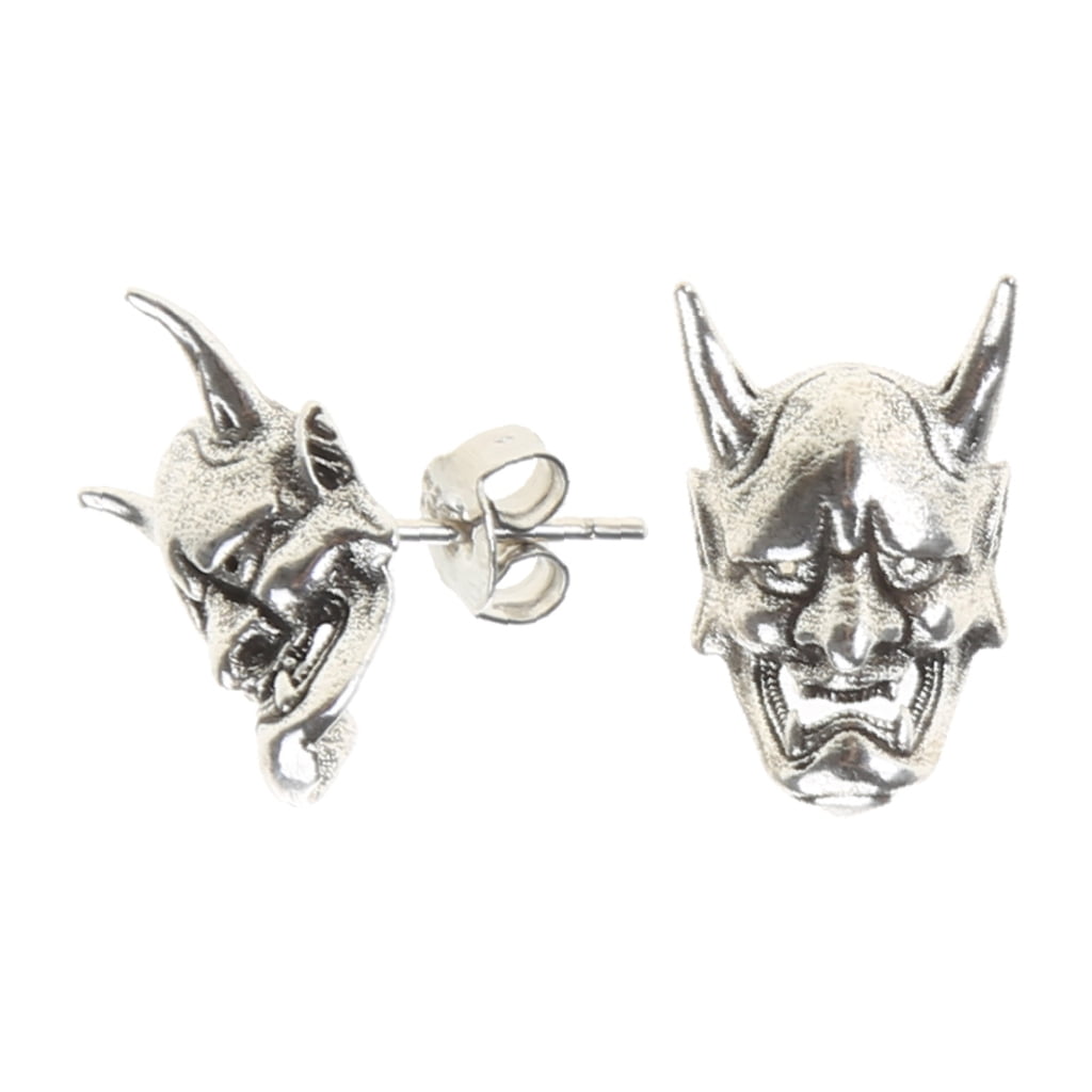 Aellinatey 1 Pair Halloween Devil Mask Ear Studs Gothic Punk Rock Style ...