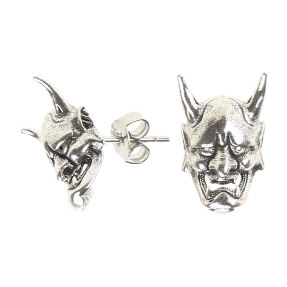 Aellinatey 1 Pair Halloween Devil Mask Ear Studs Gothic Punk Rock Style ...