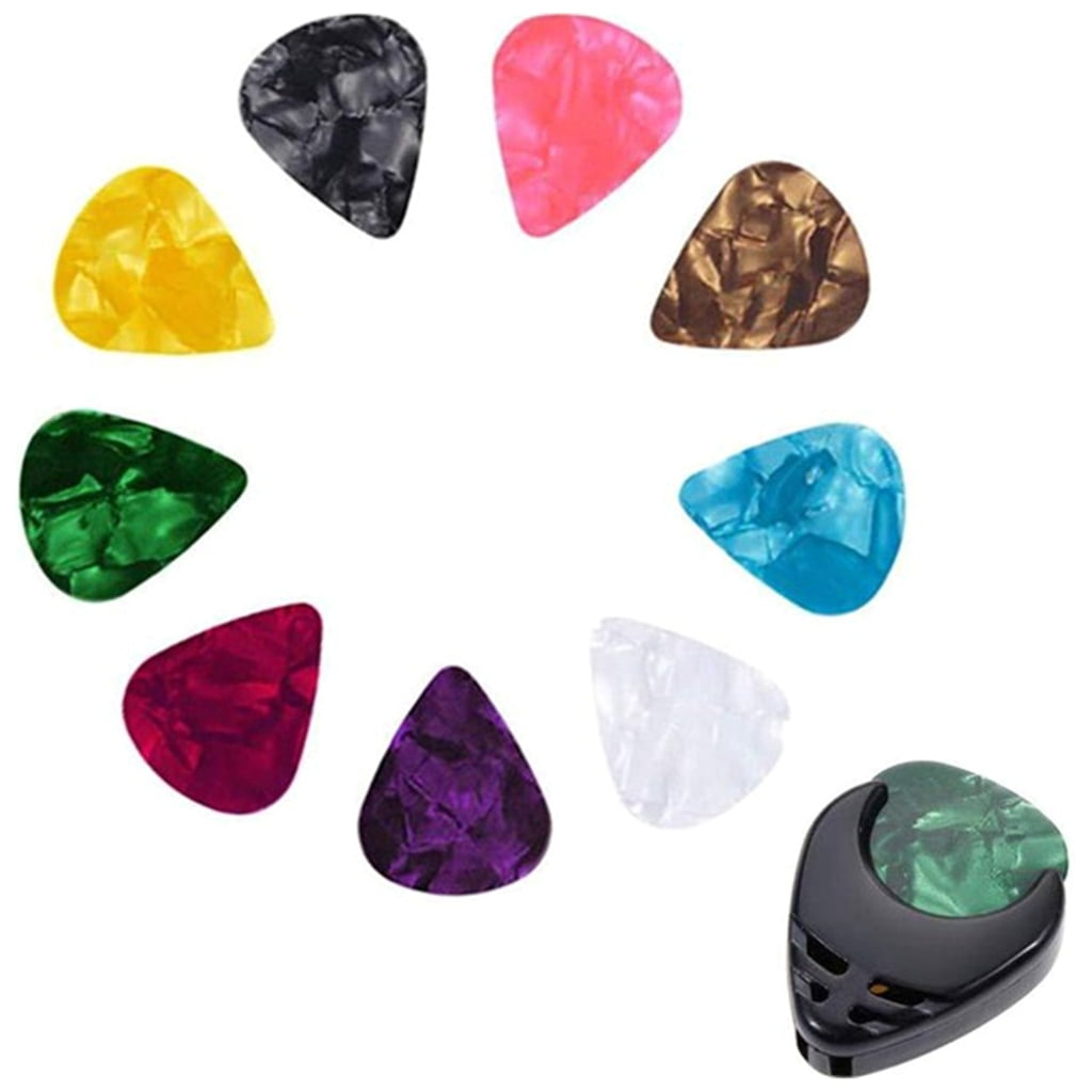 Aellinatey 10Pcs Guitar Pick Plectrums with Pick Holder Electric Guitar ...