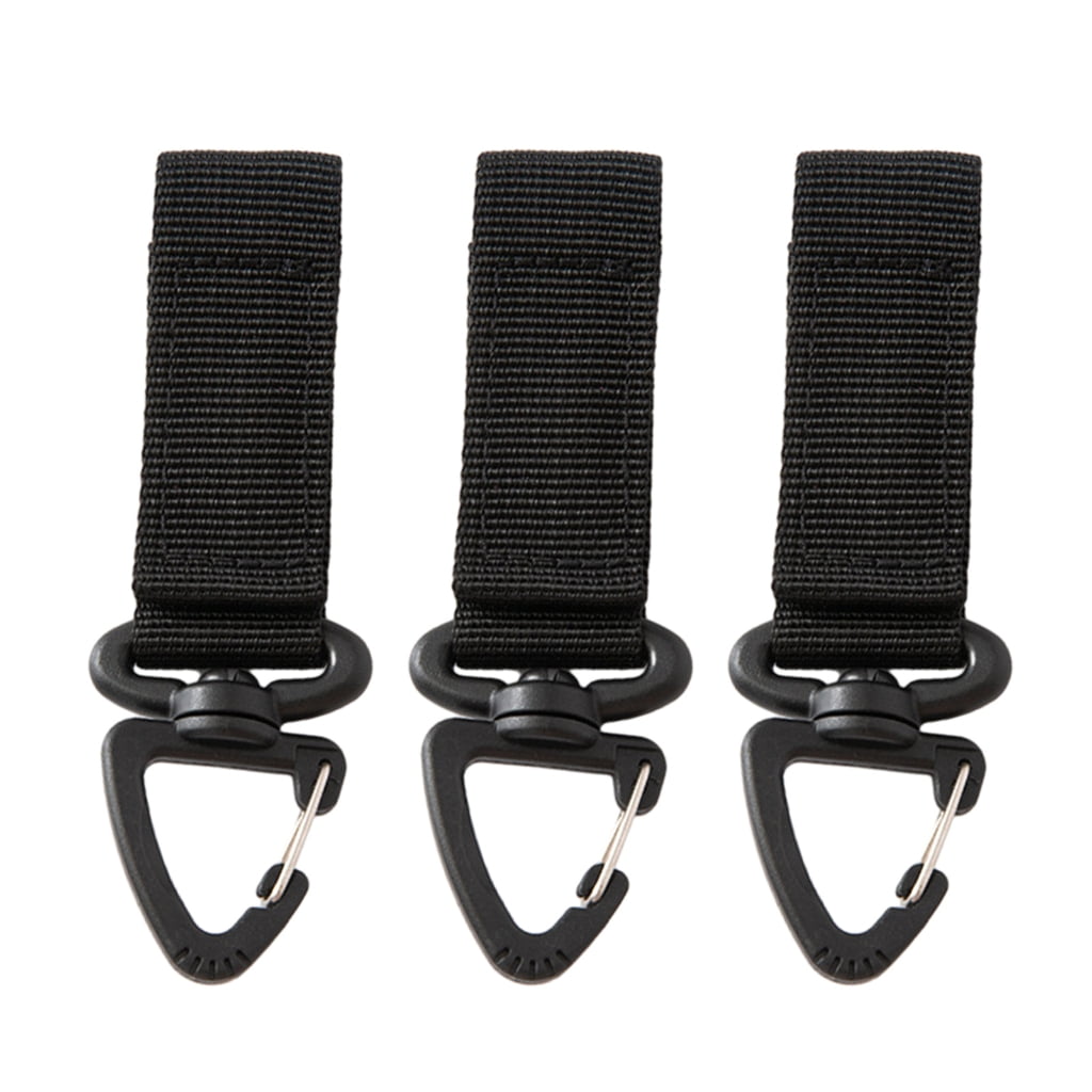 Aellinatey 3 Pcs Tactically Belt Hanging Carabiner Hook Nylon Webbing ...