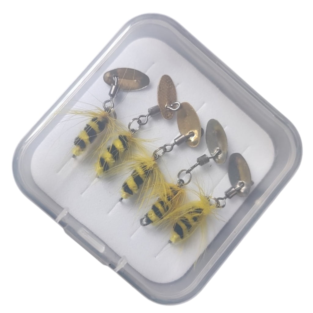 Aellinatey 5Pcs Fly Fishing Swimbait Rotating Sequins Lures Artificial ...