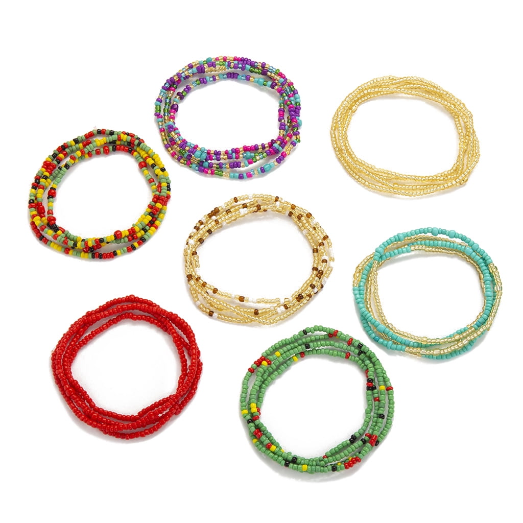 Aellinatey 7 Pcs/Set Fashion Trousers Chain Multi-Colors Beaded Waist ...