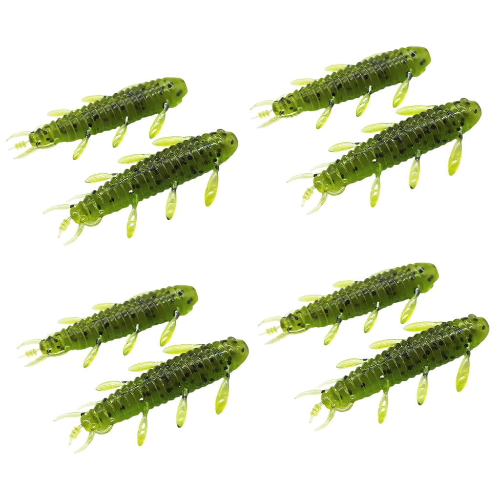 Aellinatey 8Pcs Bass Fishing Wacky Rigs Plastic Lures Soft Worms Wacky ...