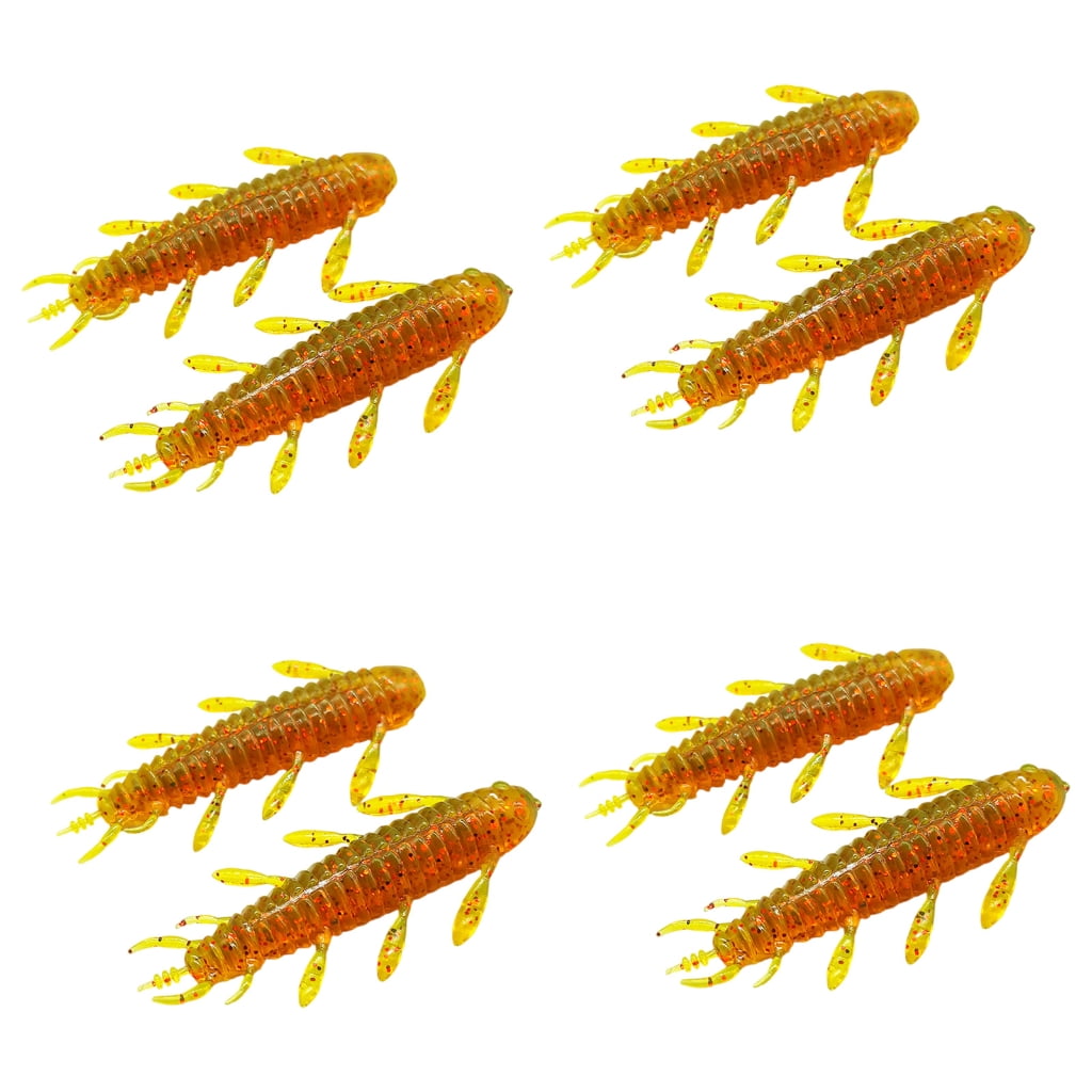 Aellinatey 8Pcs Bass Fishing Wacky Rigs Plastic Lures Soft Worms Wacky ...