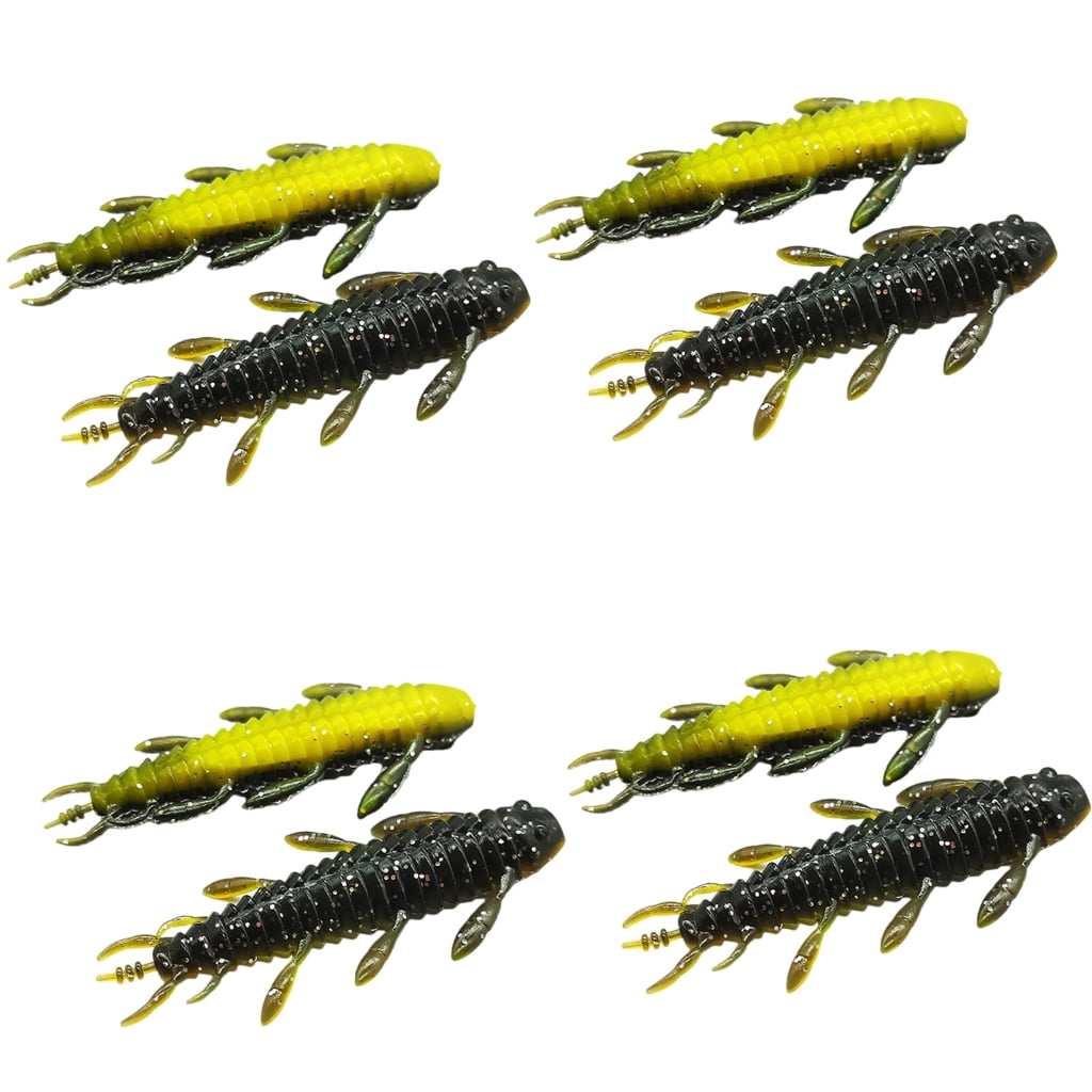 Aellinatey 8Pcs Bass Fishing Wacky Rigs Plastic Lures Soft Worms Wacky ...