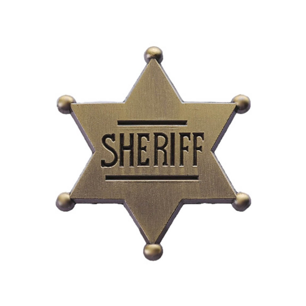 Aellinatey Badge Hexagonal Star Personality Brooch Western Cowboy Hat ...