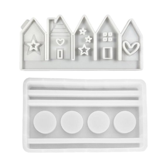 Aellinatey Beautiful House Shaped Delicate Candle Crafting Moulds House ...
